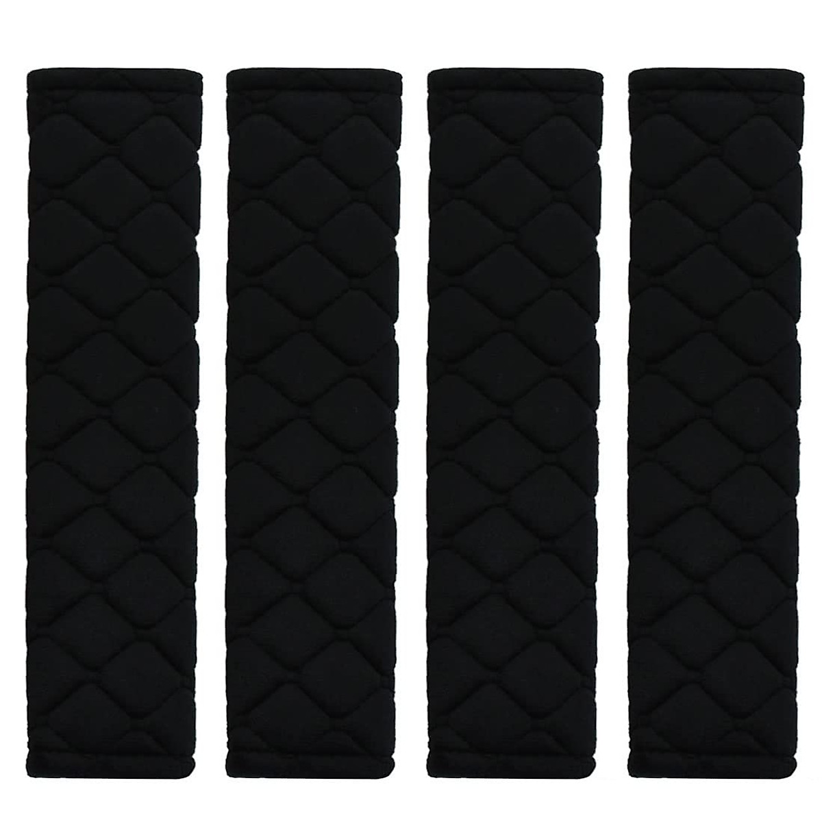 MIRKOO Car Seat Belt Cover Pad, 4-Pack Soft Car Safety Seat Belt Strap Shoulder Pad for Adults and Children, Suitable for Car Seat Belt, Backpack, Shoulder Bag, Laptop Computer Bag(4-Black)