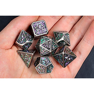Mystical Forest of Elf DND Metal Dice Set for Dungeons and Dragons Gifts, D&D, D and D, Pathfinder, Accessories, D20, Polyhedral, Resin Dice, Metal, Dice Tray, Tower, Bag, Box
