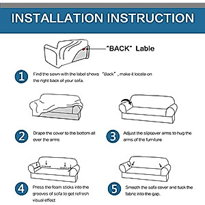 IMYOGI High Stretch Sofa Covers Stylish Sofa Cover Sofa Slipcovers L Shape Universal High Stretch Couch Covers Jacquard Fabric Sofa Cover Durable for Living Room -Blue-4 Seater+4 Seater