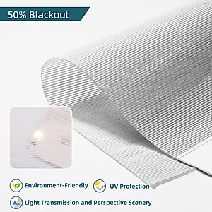 Motorized Roller Shade, Fabric Sample of 50%/70% Blackout Smart Blind