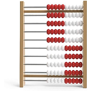 hand2mind 100 Bead Wooden Rekenrek, Abacus for Kids Math, Math Manipulatives Kindergarten, Counting Rack for Kids, Counters for Kids Math, Educational Toys for Elementary Kids (Set of 1)