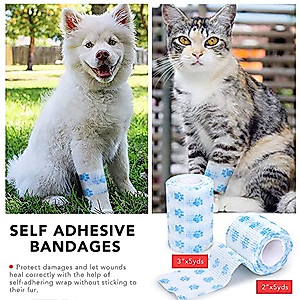 JUSAID Pet First Aid Kit, 105 Piece Nursing Supplies with Emergency Collar, First Aid Instructions and More Ideal for Home, Office, Travel, Car, Hiking, Any Emergencies for Pets, Dogs, Cats