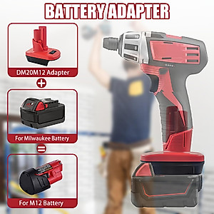 TPDL Battery Adapter for Milwaukee 18V M18 to 12V M12 Tool Use, for Milwaukee 18V Battery Convert to 12V Tools Adapter- ML18M12 Adaptor (Adapter Only)