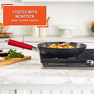 Imusa USA Inch, Red PAN-10046 12" Nonstick Carbon Steel Wok, Handle