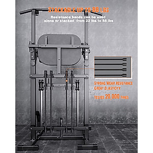 Sportsroyals Power Tower Pull Up Dip Station Assistive Trainer Multi-Function Home Gym Strength Training Fitness Equipment 440LBS