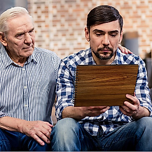 Kathfly Funeral Guest Books with Picture Pocket for Memorial Service Celebration of Life Memory Book for Funeral for Address Name, 48 Pages/ 96 Sheets, 11 x 8.5 Inch(Wood Grain)