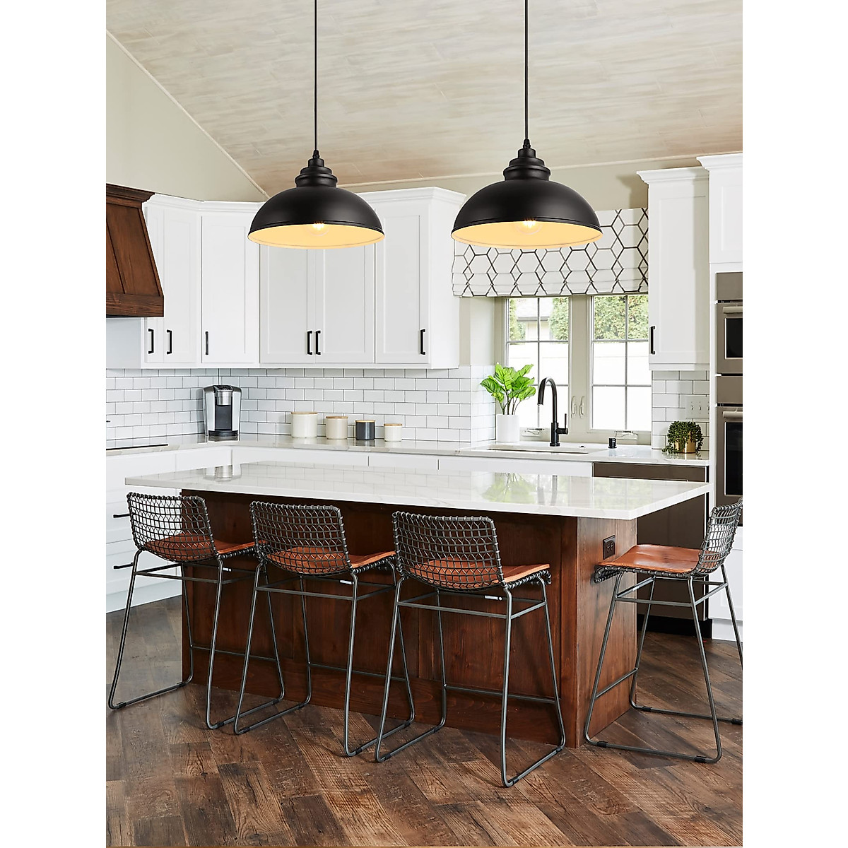 Black Vanity Light Fixtures 2-Light Mason Jar Wall Lamp Farmhouse Wall Sconces, Plug in Pendant Lighting with Cord 2 Pack Black Hanging Lamp with Plug in Cord 15.8ft and Dimmer Switch Bundled Goods