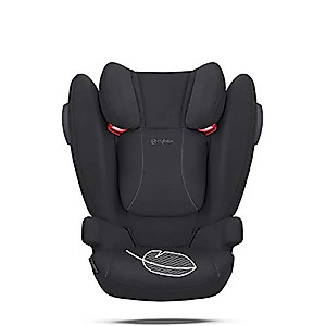 Cybex Solution B2 Fix+ Lux High Back Booster Seat, Lightweight, Secure Latch Installation, Linear Side Impact Protection, Reclining 12 Position Height Adjustable Headrest, Volcano Black