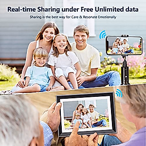 2023 Newest 10.1 Inch WiFi Digital Picture Frame 32GB Smart Photo Frame with Instant APP & Email Photo Transfer, Auto Rotation, Unlimited Cloud Data, Phone One-Button Control and Easy Set Up