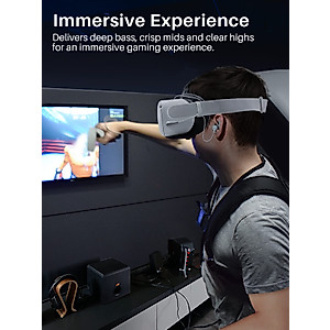 Ryoko VR Gaming Earphones for Meta Quest 2 Headset and PlayStation VR2, 3D 360° Surround in-Ear Headphones, Low Latency, Custom Length Cables, with 3 Sizes of Ergonomic Ear caps