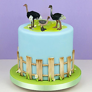 Gemini&Genius Ostrich Animal Action Figure Toys, Ostrich Animal Figurines Jungle Animal Playset Gift, Educational, Cake Toppers, Party Supplies, Animal Toy Set for Kids Ages 3+