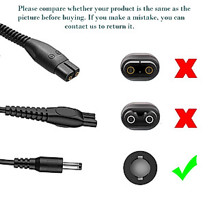 8V 100ma Replacement Compatible with Philips HQ840 Power Cord, Shaver Charger for Philips Norelco Multigroom Trimmer 3000 MG3750 MG3750/10 MG3750/50 MG3750/60 MG3760 MG3760/50 Clipper Supply Cable