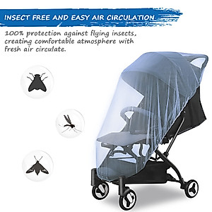 Mosquito Net for Stroller Baby Mosquito Net Perfect Bug Net for Strollers, Bassinets, Cradles, Playards, Pack N Plays and Portable Mini Crib, Baby Insect Netting, Blue