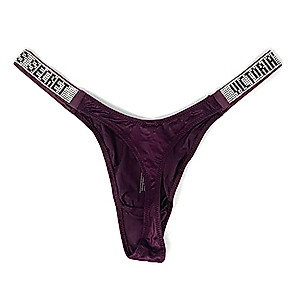 Victoria's Secret Bombshell Shine Thong Panty, Maroon, X-Large