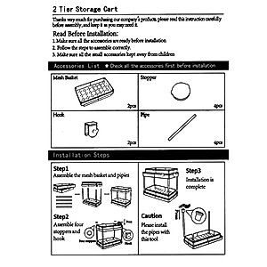 ASHATA Under Sink, Sliding Cabinet Basket, 2 Tier Storage Under Cabinet Bathroom Under Sink Organizers, for Cabinet Sliding Drawers Countertop Pantry Kitchen (White)
