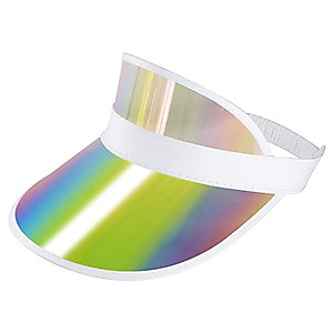 Surkat Plastics Clear Translucent Sun Visor Hat Golf Beach Tennis Poker Sun Visors Caps UV Protection Colorful Headband Sun Shade Hat