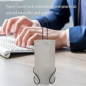 [LUFORE] Paper Towel Holder, Paper Towel Holder; Sturdy Kitchen Paper Towel Holder, Rubbish Bag, Fresh Bag; for Kitchen, Living Room, Bathroom, Outdoor, etc. (2 Pieces) (Black)