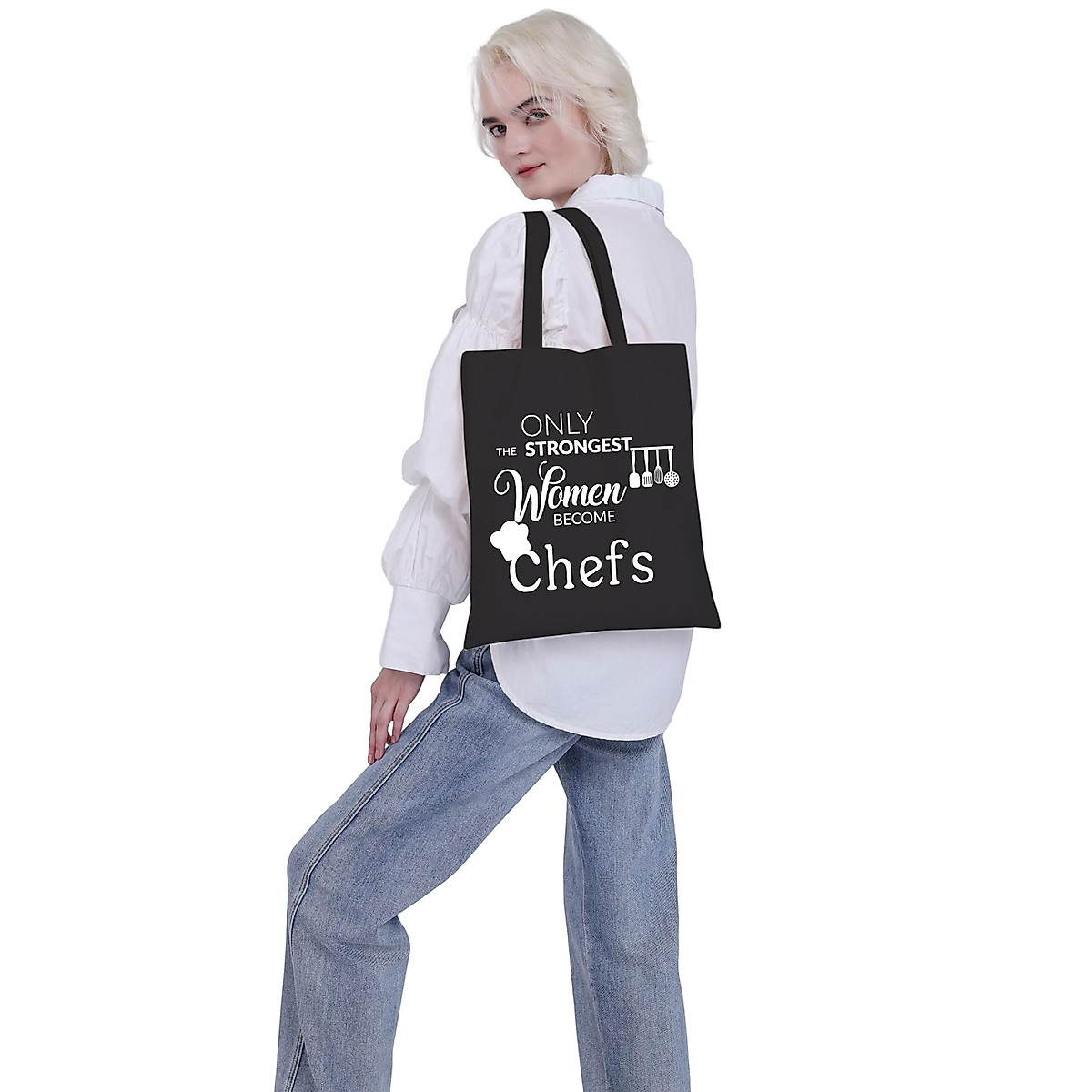 VAMSII Chef Tote Bag Women Chef Gifts Chef Shoulder Bag New Chef Gifts Culinary Gifts for Chefs Culinary Student Gifts (women Chefs tote)