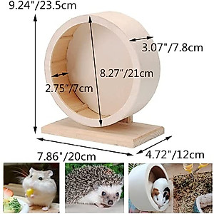 Hamster Wooden Wheels, Small Pets Silent Running Wheel 8.27" in Diameter, Mute Exercise Spinner Non Slip Hamster Cage Accessories Toys for Syrian Hamster Gerbil Guinea Pig