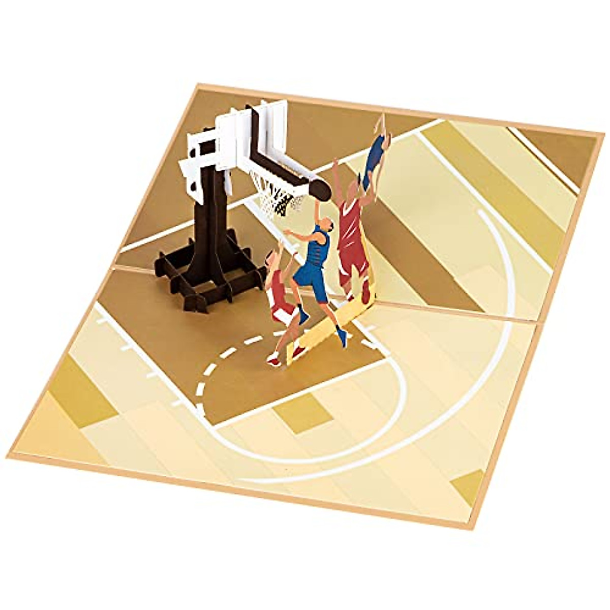Basketball Pop Up Card, Blank Handmade 3D Sports Greeting with Envelope for Happy Birthday, Father's Day, Anniversary, Valentine's for Him Boy Men Dad Husband Boyfriend Brother Son Nephew Kid Friend