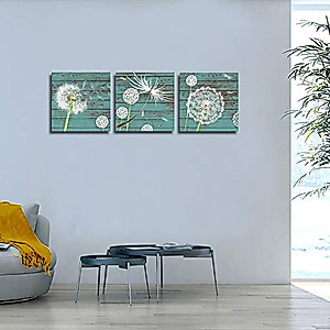 Office Wall Decor Wall Art for Bedroom Dandelion Picture Wall Art Green Driftwood Bathroom Decor Wall Art Modern Canvas Prints Artwork Living Room Kitchen Decor 12x12inch 3 pieces Easy to Hang