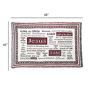 Dicksons Names of Jesus Christ Red and Cream 36 x 48 All Cotton Petite Throw Blanket
