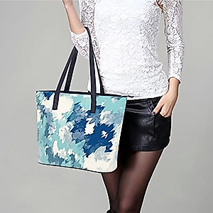 Womens Handbag Tie Dye Texture Leather Tote Bag Top Handle Satchel Bags For Lady