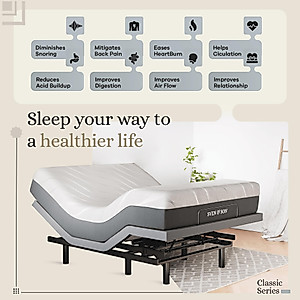 Sven & Son Classic Adjustable Bed Base, Head and Foot Lift, Massage, Under-Bed Lights, USB, Gel Memory, Zero Gravity Smart Frame - Queen + 10 inch Memory Foam Matt (Firm)