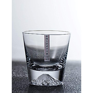 Maya Star Japanese-Style Clear Whiskey Scotch Whiskey Brandy Whiskey Cocktail Glass - Mount Fuji Three-Dimensional Cup Dottom A1, Transparent