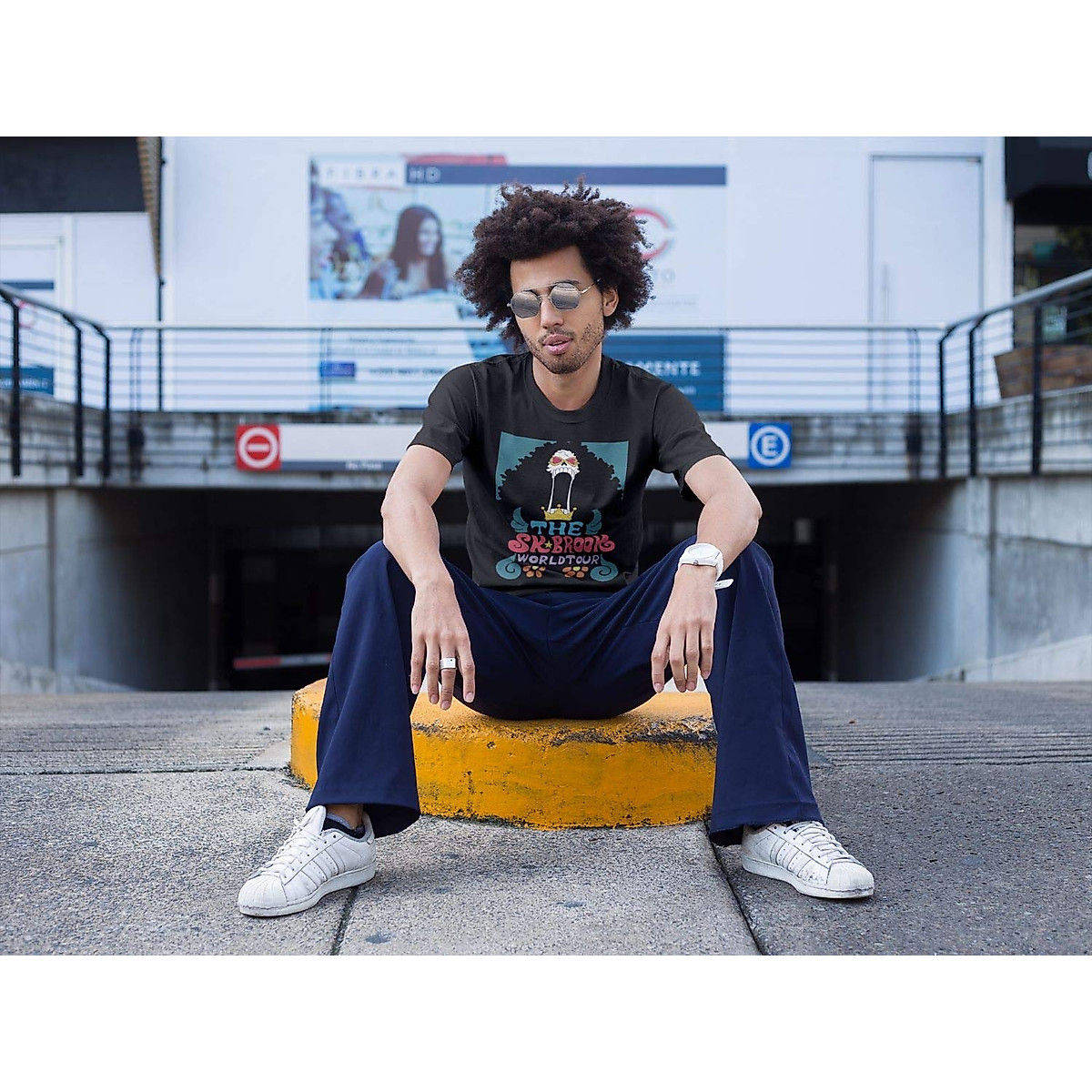 Ripple Junction One Piece Adult Unisex Brook World Tour Light Weight 100% Cotton Crew T-Shirt Large Black