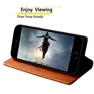 SUANPOT for iPhone 7/8/SE2/SE 3rd 2022 4.7" RFID Blocking Wallet case Credit Card Holder,Flip Book PU Leather Phone case Cover Cellphone Women Men for Apple iPhone SE3 case Wallet Light Brown