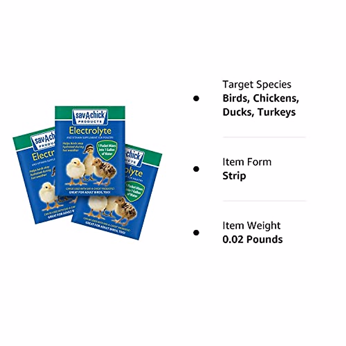 Sav-A-Chick 9 Pack of Electrolyte and Vitamin Supplement Strip for Poultry , Birds, Chickens, Ducks, Turkeys