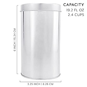 Solstice Double Seal Tea Canisters (4-Pack, Medium); Round Metal Containers with Interior Seal Lid