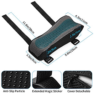 Fuloon Ergonomic Office Chair Armrest Cushion, Elbow Pillow with Cooling Gel for Elbow and Forearm Pressure Relief for Computer Chairs, Gaming Chairs, Office Chairs and Wheelchairs