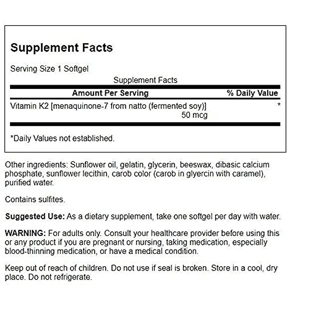 Swanson Natural Vitamin K2 (Menaquinone-7 from Natto) 50 mcg 30 Sgels (3 Pack)