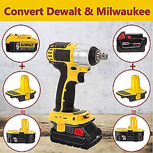 DM18D Converter for DeWalt 18v to 20v Battery Adapter,for Milwaukee M18 18v Lithium Batteries Adapter, Convert to DC9096, fit for DeWalt 18v XRP Ni-Cad Cordless Tool, Upgraded Version of DCA1820,1Pcs