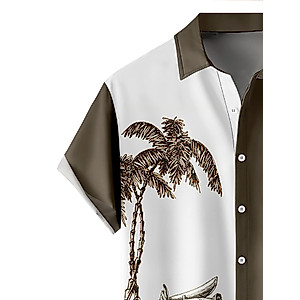 WRITKC Hawaiian Shirts for Men Loose Short Sleeve Mens Beach Shirts Resort Casual Shirts