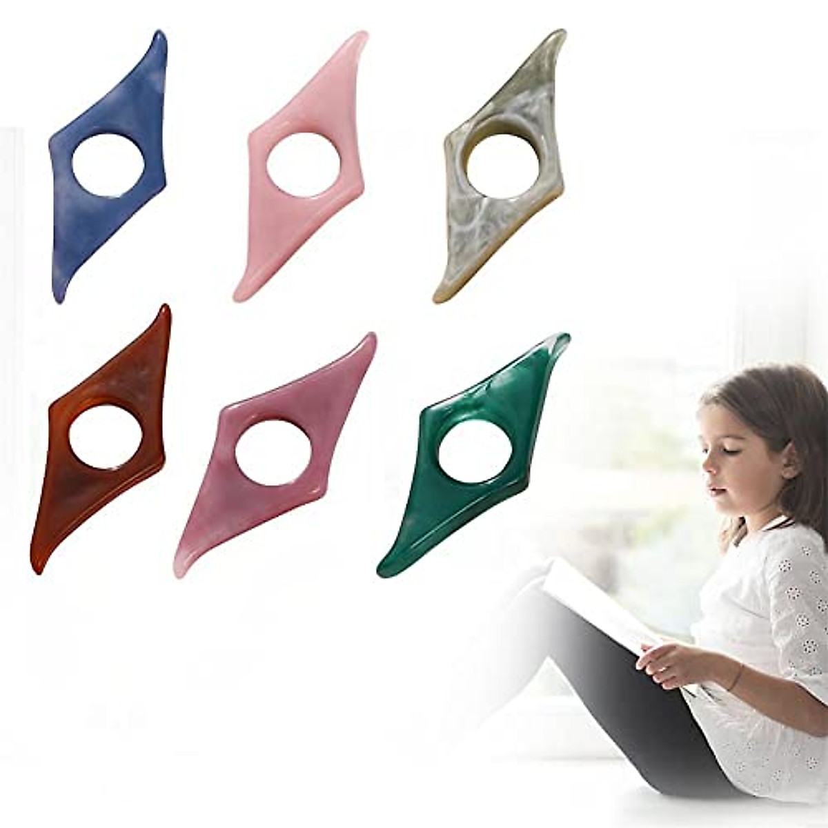 Book Page Holder, Resin Thumb Book Support Book Page Holder for Keep Book Open, Book Opener Bookmarks