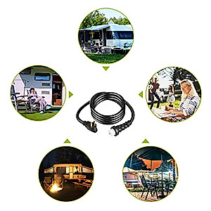 IHAYNER 50 Amp Generator Power Cord, 15 FT, Black Generator Extension Cord, 125V / 250V Generator Power Cord, NEMA 14-50P & SS2-50R & CS6364, Generator Cord, Twist Lock Connector