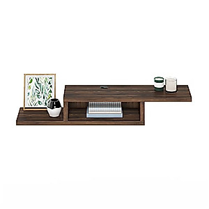 Furinno Indo Wall Mounted Floating Media Console, Columbia Walnut 47 Inch