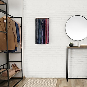 Mkono Tie Rack Wall Mounted Belt Hanger Holder Rustic Wood Tie Organizer for Men Closet Max up 20 Storage for Ties Belts Scarf