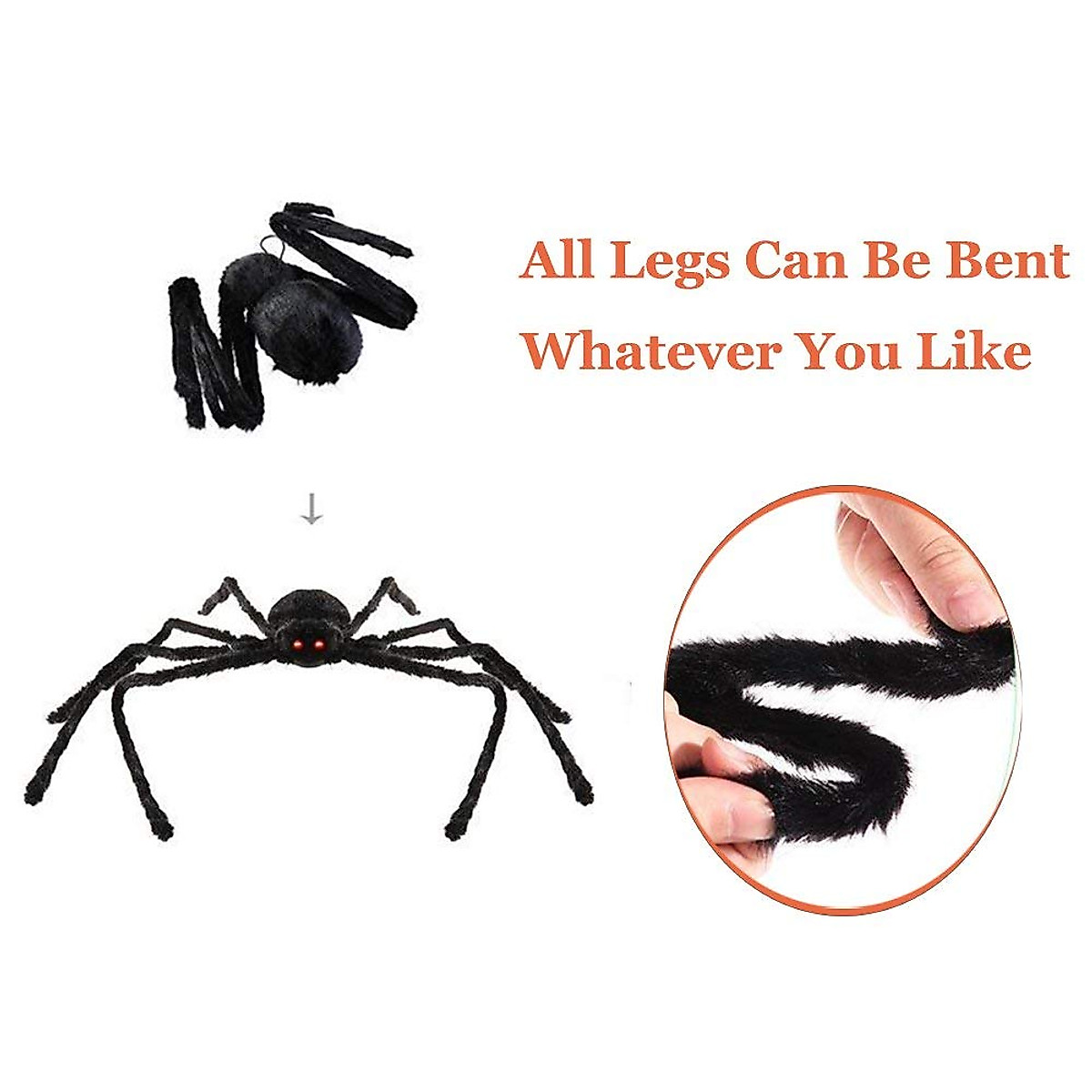 COOLJOY 35 INCH Halloween Decorations Spider Realistic Hairy Spider Halloween Party Decor for Outdoor Indoor
