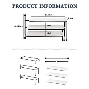 Kanwone 3 Tiered Serving Stand with White Porcelain Platters, Swivel Food Display Stand, 14.5" x 6" Tier Serving Trays with Black Metal Stand for Entertaining, Dessert Stand