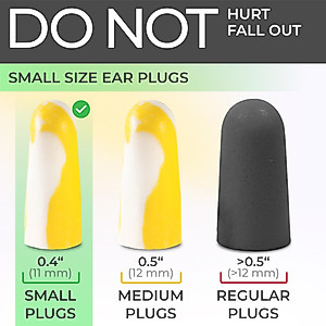 PQ Small Ear Plugs for Sleep - 40 Small Foam Earplugs for Sleeping for Small Ear Canals. Noise Cancelling 32 dB, Sound Blocking, Premium Soft Earplugs for Women and Men, Ear Plugs to Block Snoring