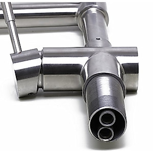 ALFI brand AB2038 Solid Retractable Single Hole Kitchen Faucet, Polished Stainless Steel