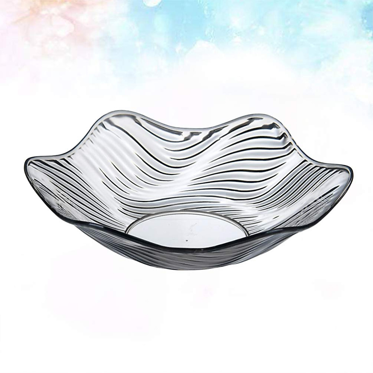 Hemoton Glass Bowl Decorative Plastic Salad Bowl Fruit Bowl Plate Snack Dish Dessert Bowl Food Serving Bowls for Bread Snacks Vegetables Candy Appetizer Potpourris Flatware Tray