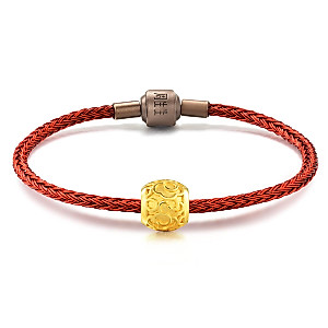 CHOW SANG SANG 999 24K Solid Gold Cloud Of Glory Charm Bracelet for Women 86337C