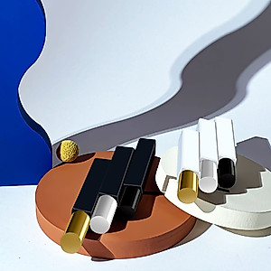 Lil Ray 10ml Glass Spray Bottle Refillable Perfume Atomizer for Men & Women. Portable Fragrance Bottle for Travel,Party. Squared Shape, Coated Surface, UV Protection (6PCS,Black&Gold)