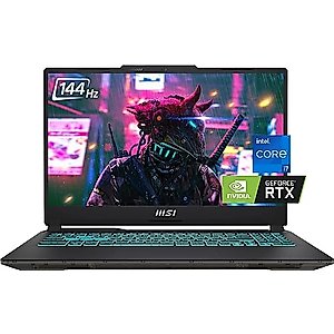 MSI Cyborg 15 Gaming Laptop, 15.6" 144Hz FHD IPS Display, 10-Core Intel Core i7-12650H, NVIDIA Geforce RTX 4060, 32GB DDR5 RAM, 2TB NVMe SSD, Backlit Keyboard, HDMI, USB-C, Win 11, w/CUE Accessories