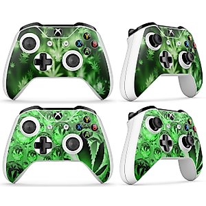 GNG 2 x Weed Compatible with Xbox One S Controller Skins Full Wrap Vinyl Sticker